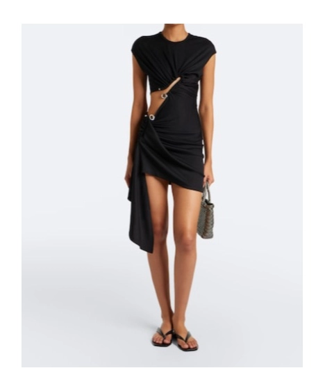 Christopher Esber Droplet Crystal Ribbed-knit Jersey Mini Dress