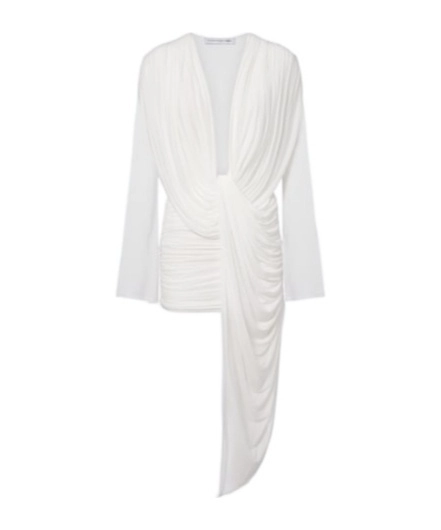Christopher Esber Ripple Draped Asymmetric Minidress - White