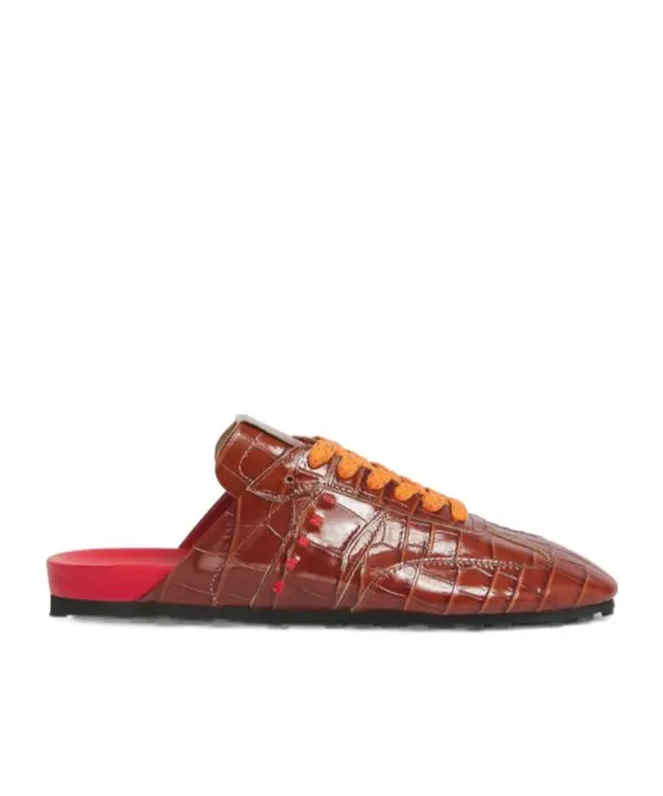 Marni Croc-effect Leather Softy Soccer Slip-on Sneaker - Brown