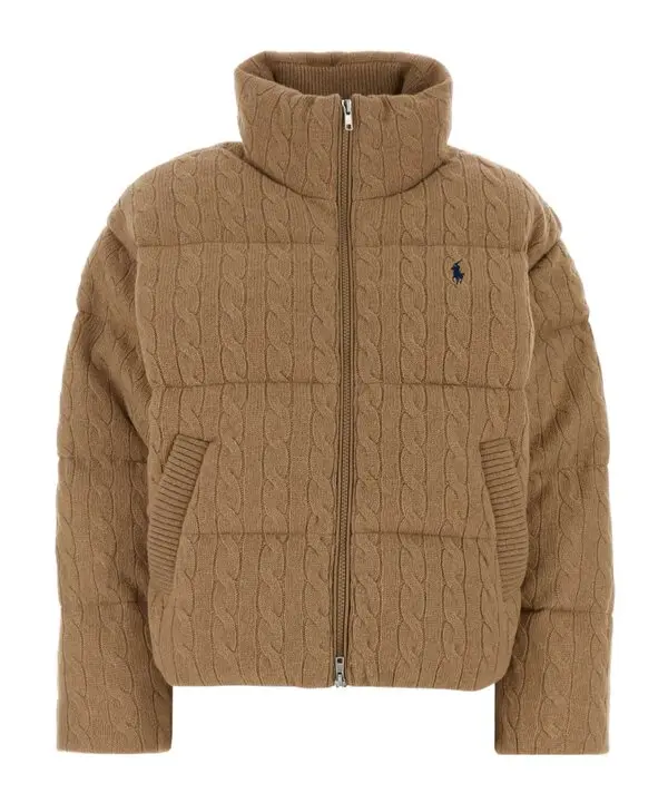 Polo Ralph Lauren Cable Wool-cashmere Puffer Jacket - Light Brown