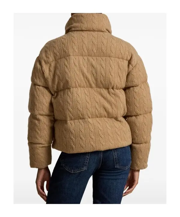 Polo Ralph Lauren Cable Wool-cashmere Puffer Jacket - Light Brown