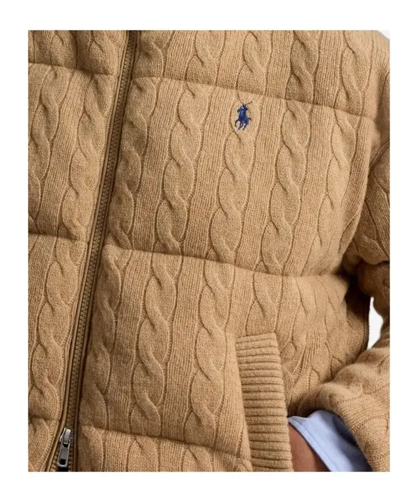 Polo Ralph Lauren Cable Wool-cashmere Puffer Jacket - Light Brown