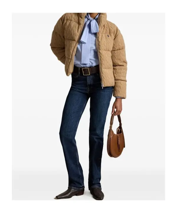Polo Ralph Lauren Cable Wool-cashmere Puffer Jacket - Light Brown