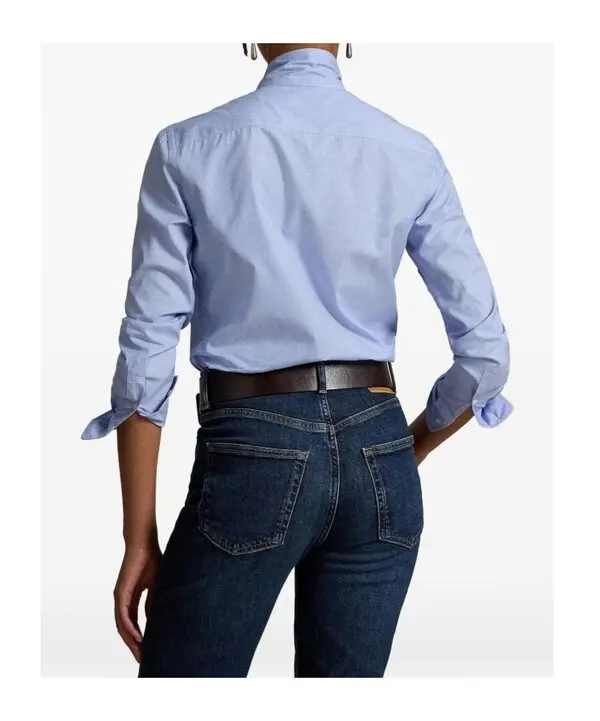 Polo Ralph Lauren Tie Neck" Embroidered Logo Button-up Shirt