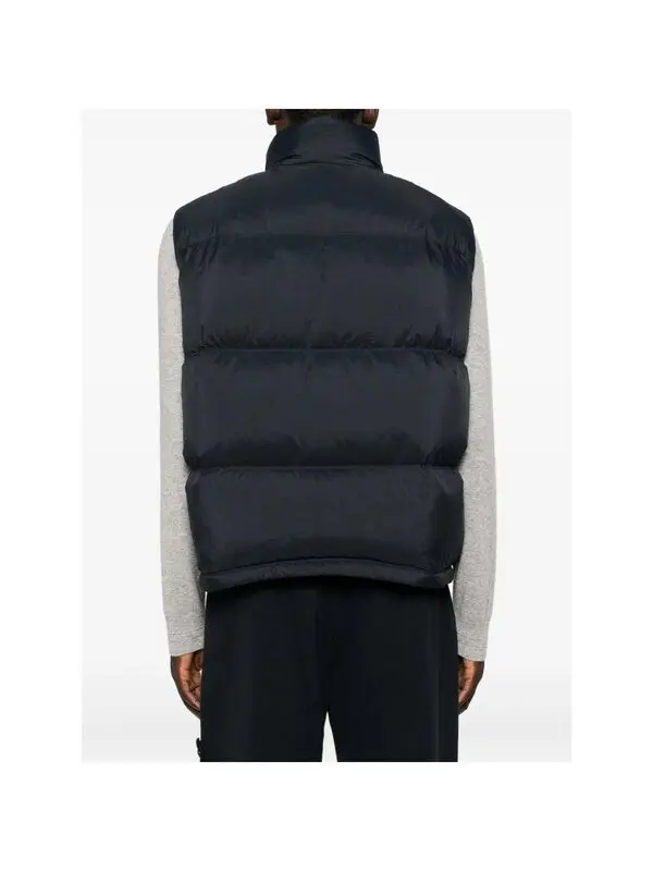 Stone Island Sleeveless High Neck Zipped Down Vest - Blue