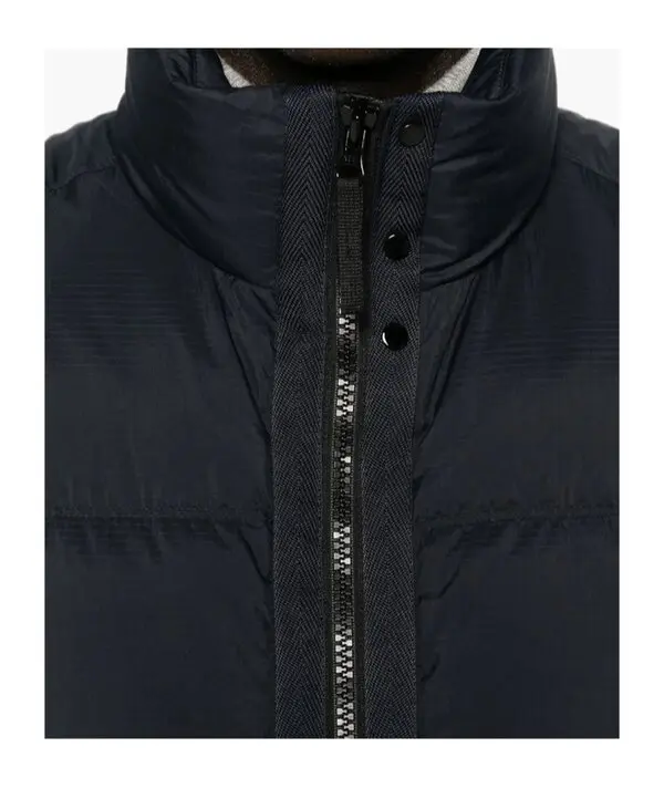 Stone Island Sleeveless High Neck Zipped Down Vest - Blue