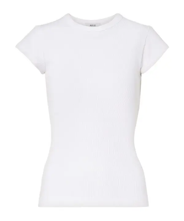 AGOLDE Edison Ribbed-knit T-shirt - White
