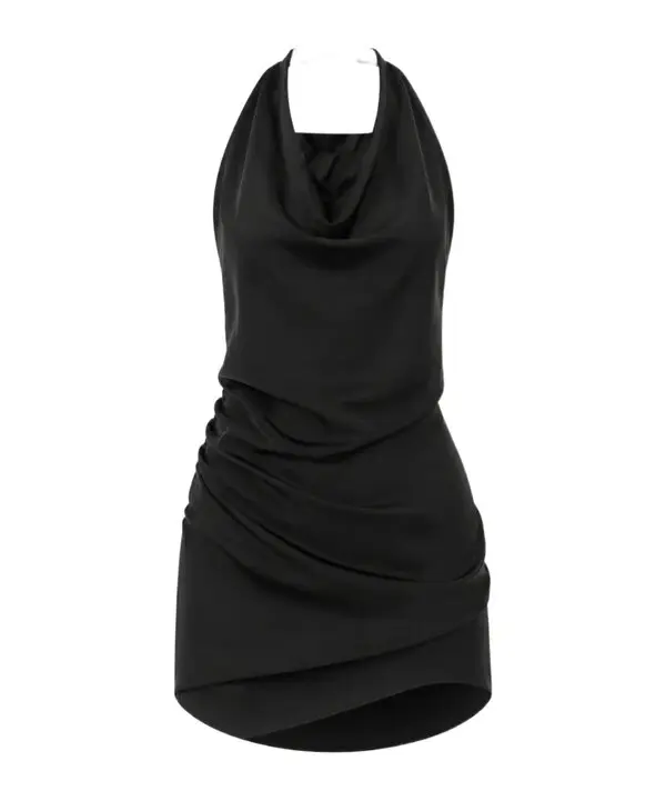 Wardrobe.NYC Halterneck Mini Dress - Black