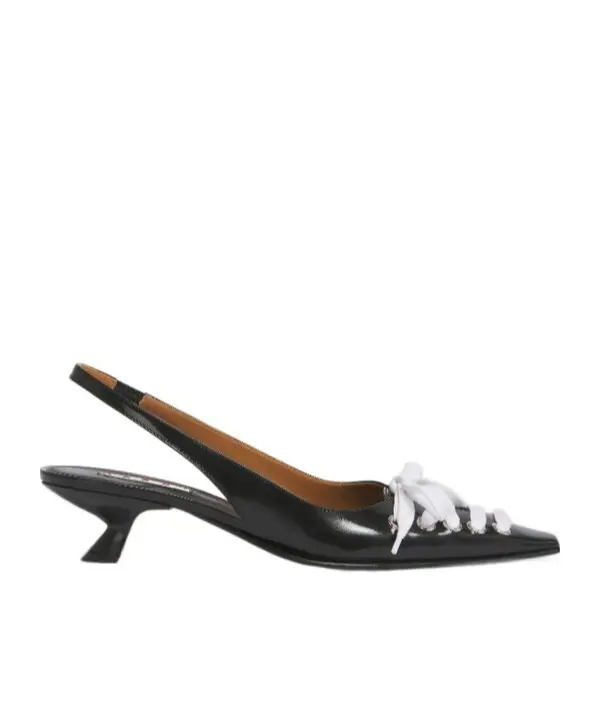 Marni Leather Kat Slingback Pumps - Black