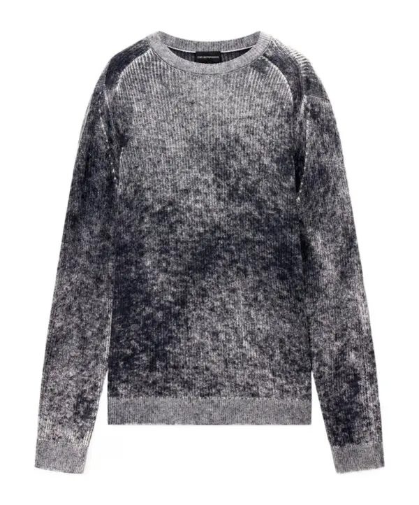Emporio Armani Ribbed Jumper With Mélange Effect