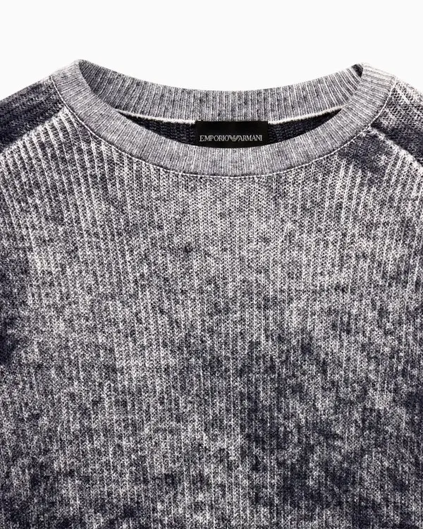 Emporio Armani Ribbed Jumper With Mélange Effect