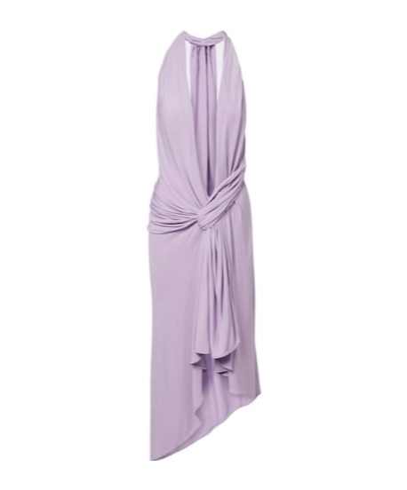 Christopher Esber Spire Cascade Draped Midi Dress - Purple