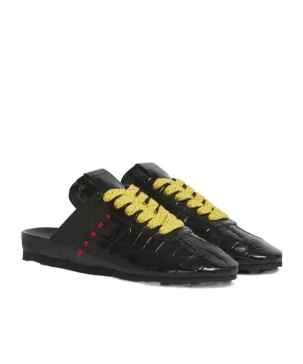 Marni Embossed Leather Softy Soccer Slip-on Sneakers