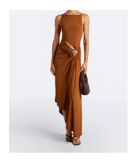 Christopher Esber Veer Spiral Crystal Draped Midi Dress