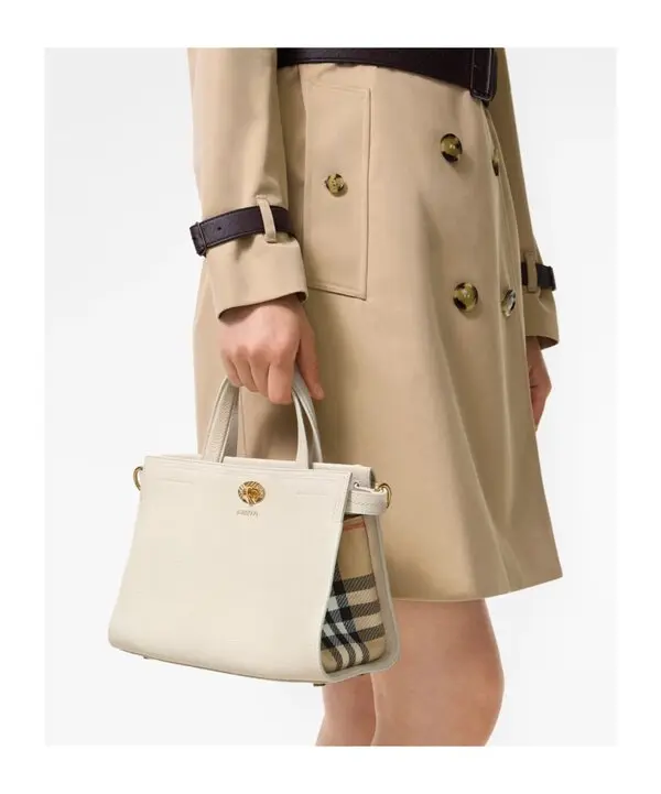 Burberry Mini Check Cotswolds Tote - Soap Beige