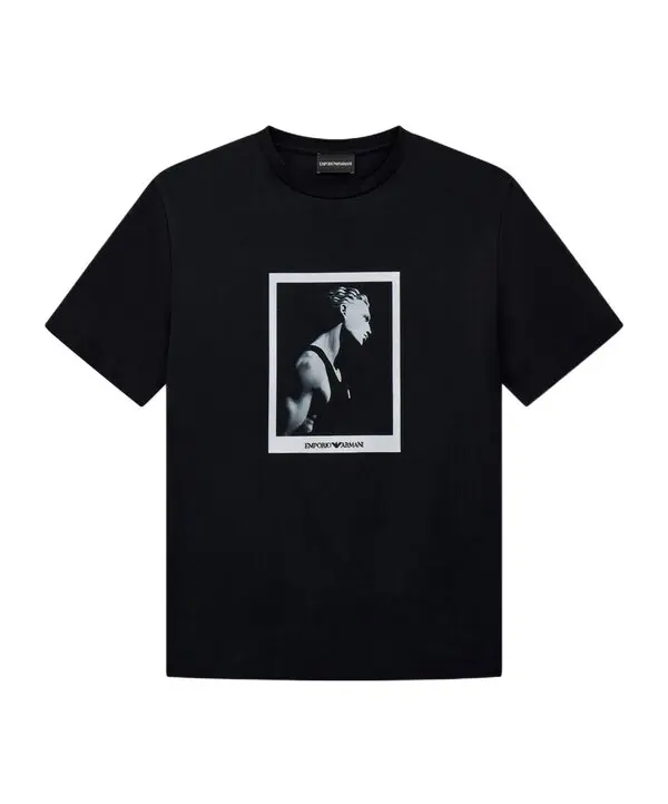 Emporio Armani Photographic-print Jersey T-shirt Signature Capsule - Black