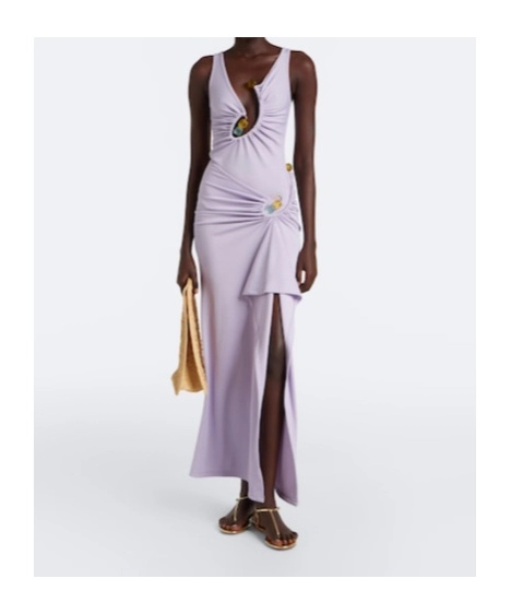 Christopher Esber Spiral Beach Glass Ribbed-knit Jersey Maxi Skirt