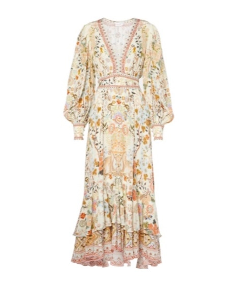 Camilla Printed Tiered Silk Maxi Dress - Multi-color