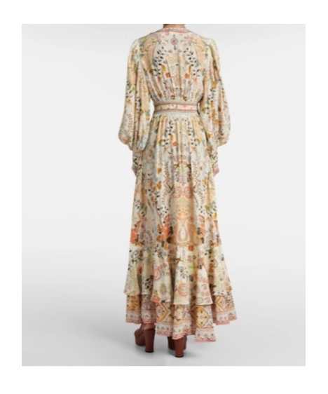 Camilla Printed Tiered Silk Maxi Dress