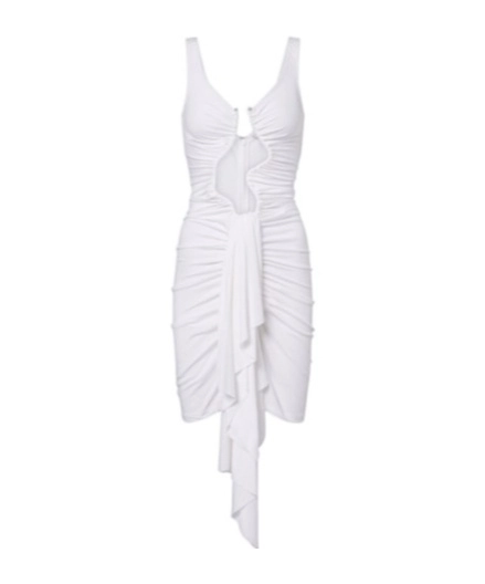 Christopher Esber Salacia Ruched Jersey Minidress - White