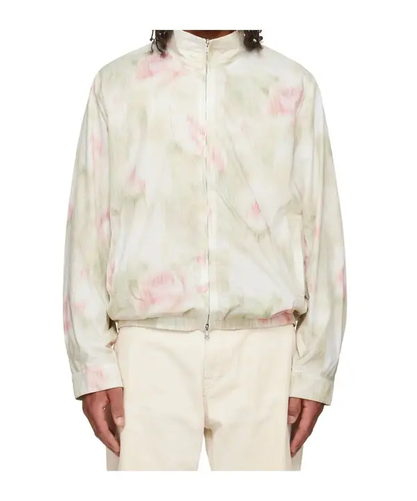 Our Legacy Casino Floral Print Ripstop Zip-up Jacket - Nude