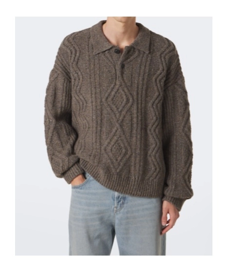 FRAME Cable-knit Wool And Alpaca-blend Polo Sweater