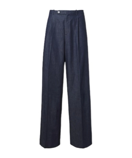 JIL SANDER Cotton Chambray Wide-leg Pants - Blue