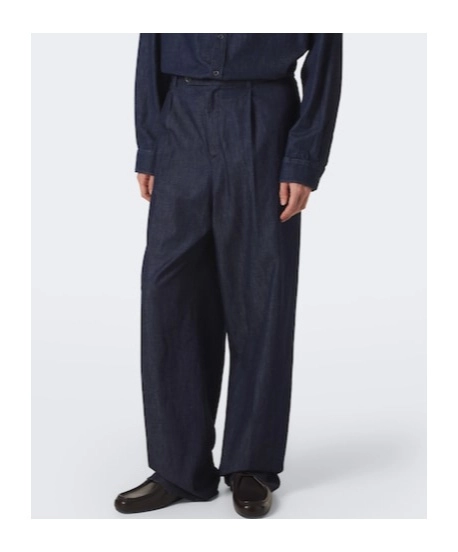 JIL SANDER Cotton Chambray Wide-leg Pants