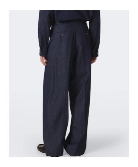 JIL SANDER Cotton Chambray Wide-leg Pants