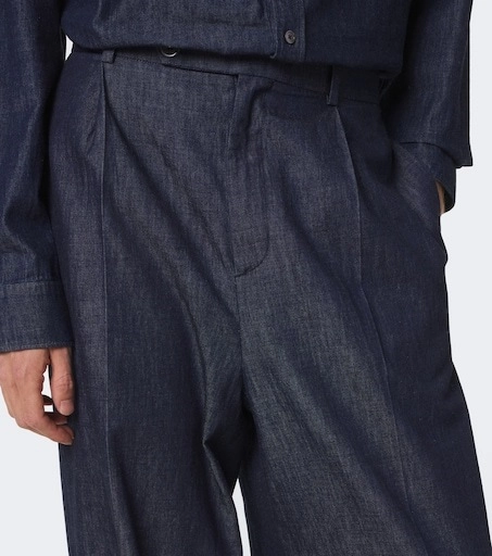 JIL SANDER Cotton Chambray Wide-leg Pants