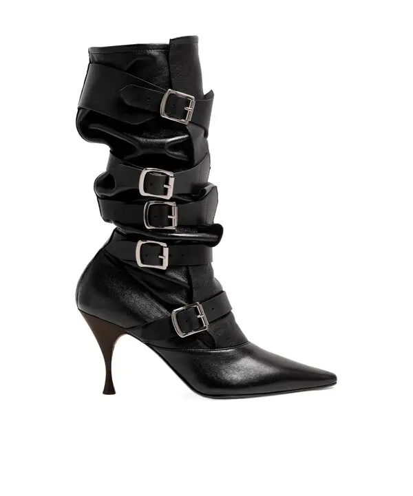 VIVIENNE WESTWOOD Buckled Stiletto Boots - Black