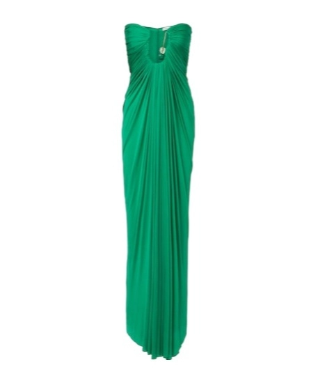 Christopher Esber Helix Crystal Gathered Gown - Green