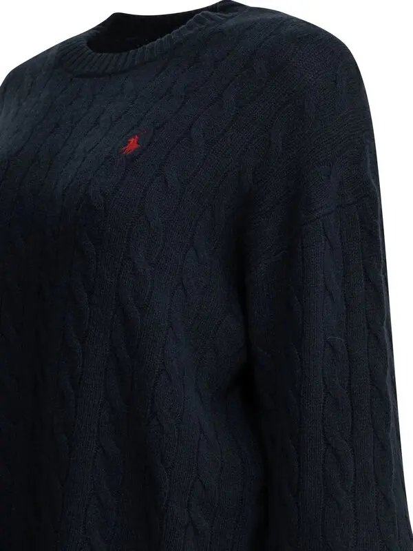 Polo Ralph Lauren Cable-knit Mini Dress With Embroidered Logo