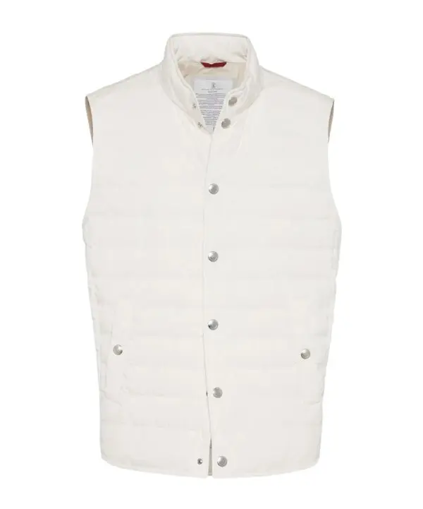 Brunello Cucinelli Quilted Sleeveless Down Vest - Off-white