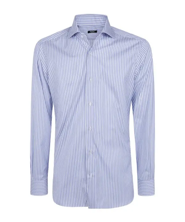 BARBA NAPOLI Striped Shirt - Light Blue
