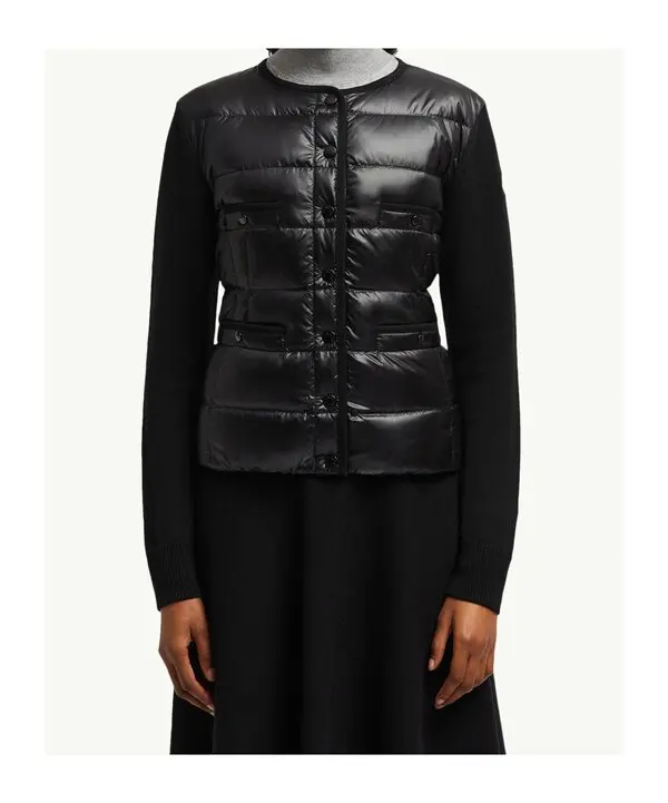 Moncler Logo Patch Quilted Cardigan