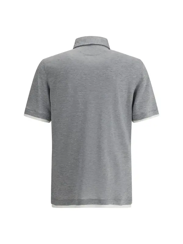 Brunello Cucinelli Contrast-trim Short-sleeved Polo Shirt
