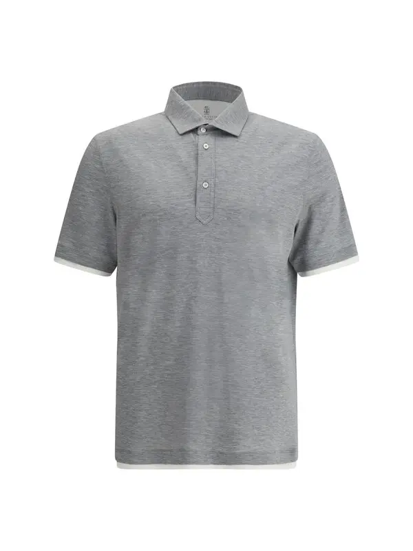 Brunello Cucinelli Contrast-trim Short-sleeved Polo Shirt