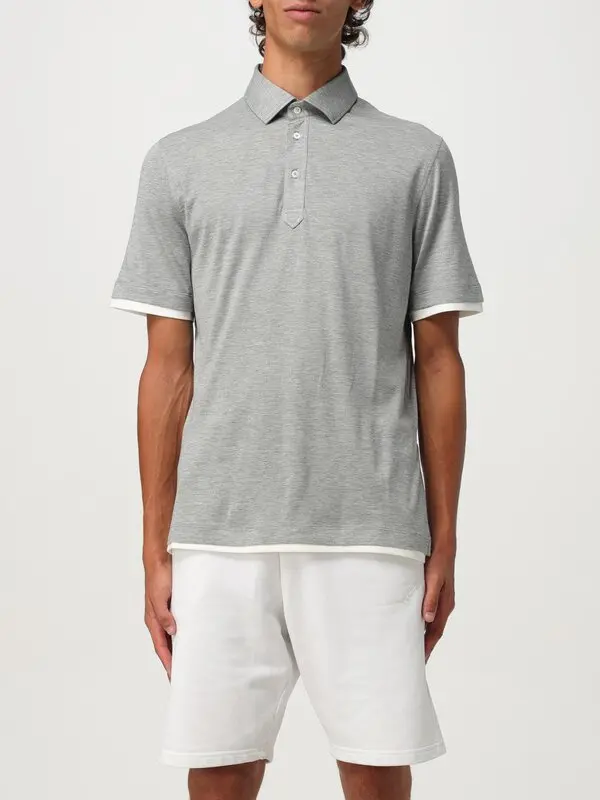 Brunello Cucinelli Contrast-trim Short-sleeved Polo Shirt