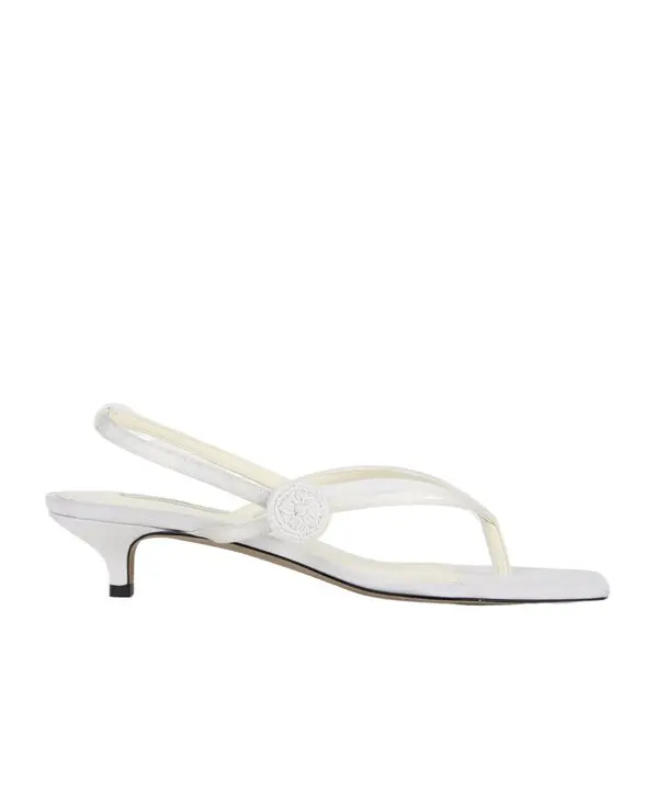 TOTEME Slingback Satin Flip Flops Ecru - Off White