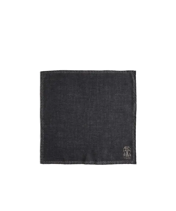 Brunello Cucinelli Logo Detailed Scarf - Black