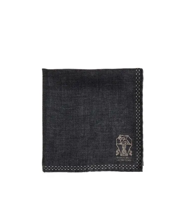 Brunello Cucinelli Logo Detailed Scarf - Black