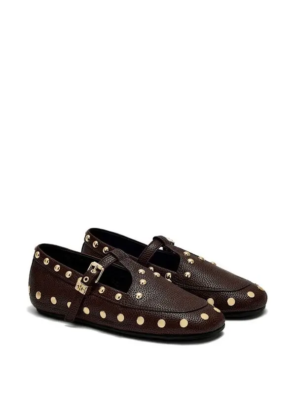GANNI Mary Jenny Moccasins With Studs - Black