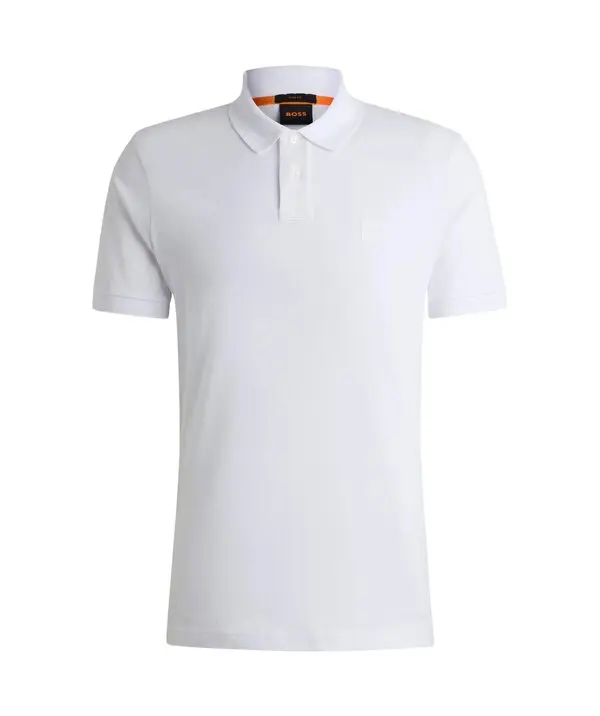 Hugo Boss Logo Patch Short Sleeved Polo Shirt - White