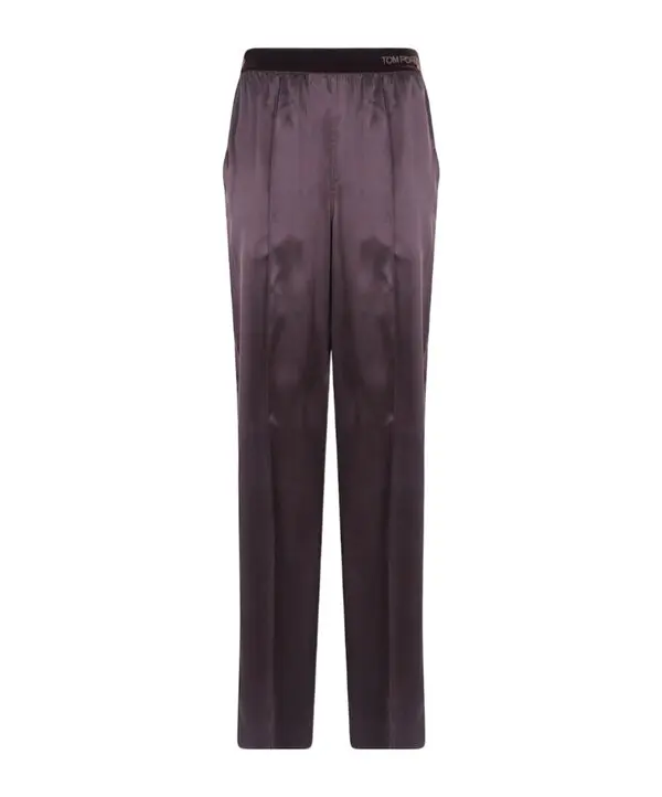 TOM FORD Peach Feel Silk Satin Pijiamas Trousers - Black