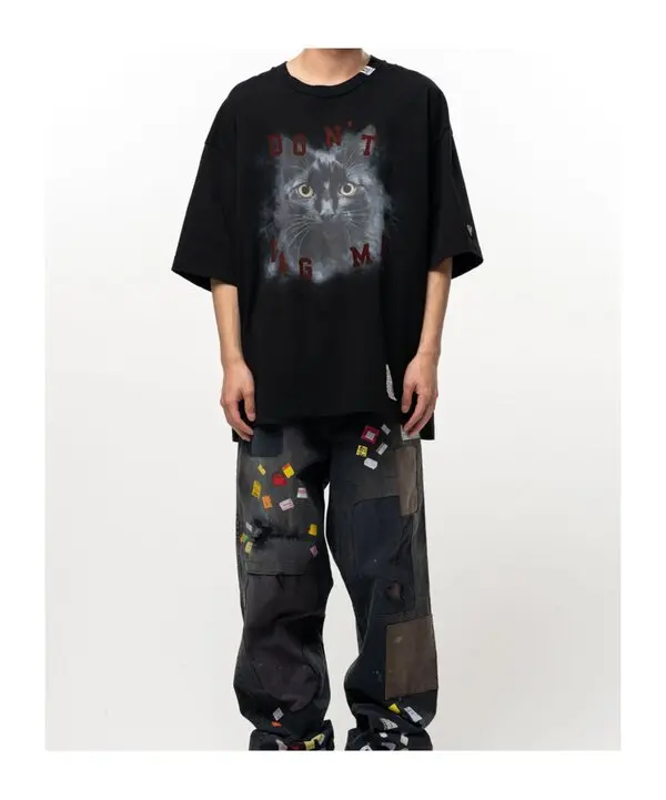 Mihara Yasuhiro Cat-printed T-shirt