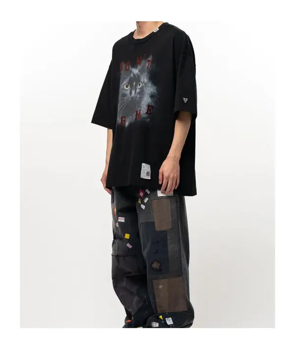 Mihara Yasuhiro Cat-printed T-shirt