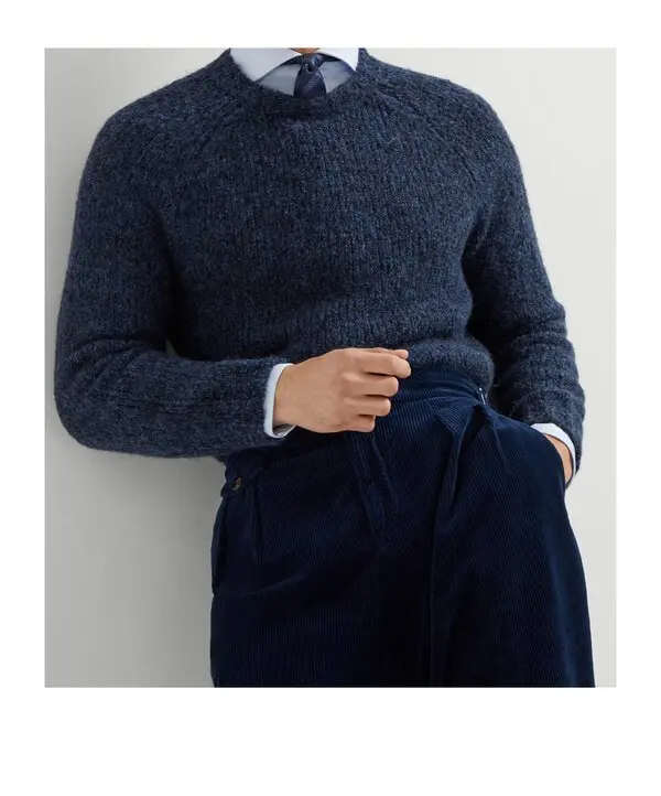 Brunello Cucinelli Crewneck Knitted Jumper - Navy Blue