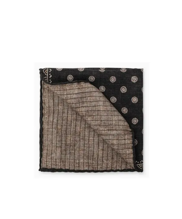 Brunello Cucinelli Printed Silk Pocket Square