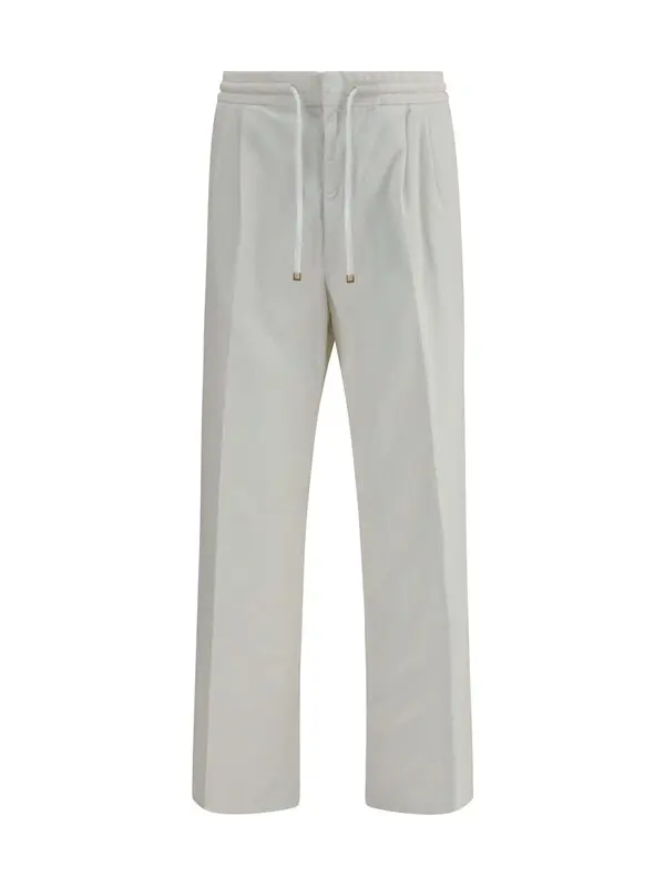 Brunello Cucinelli Drawstring Tapered Leg Trousers - Gray